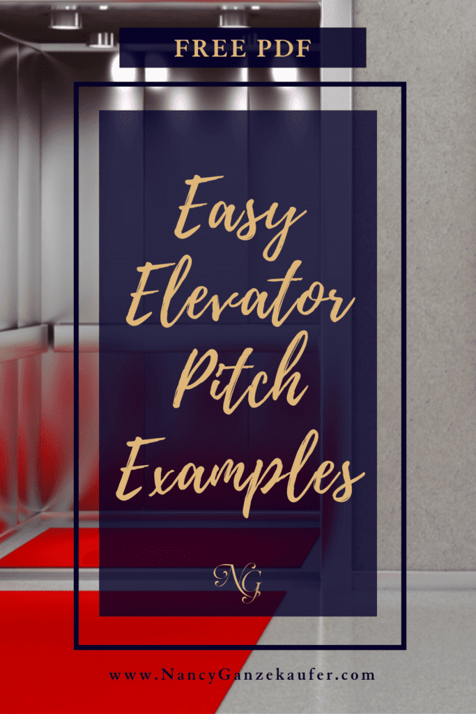 5 Easy Elevator Pitch Examples - Nancy Ganzekaufer